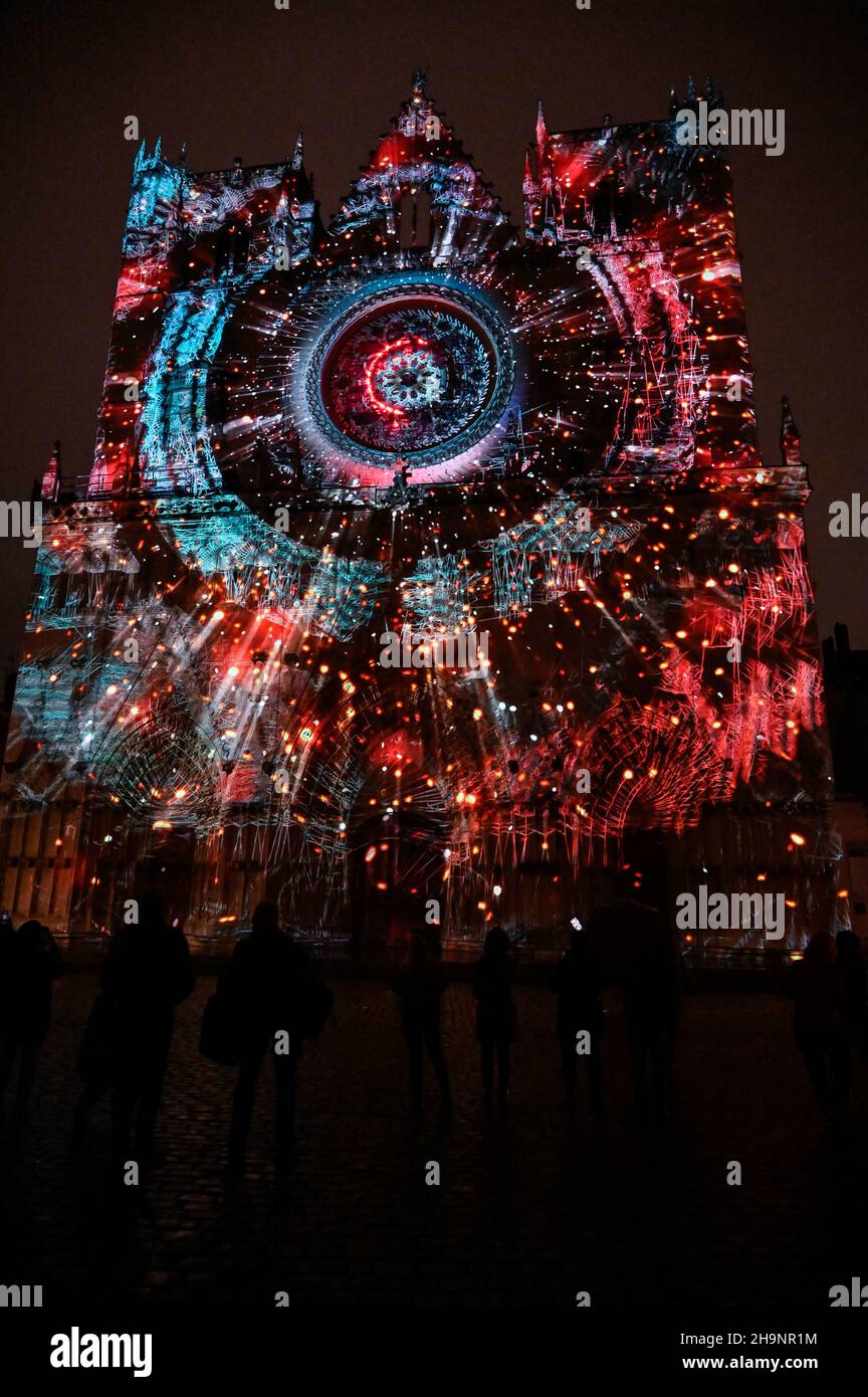 Cathedrale St Jean hosts a light show during Fete des Lumieres (Lights ...