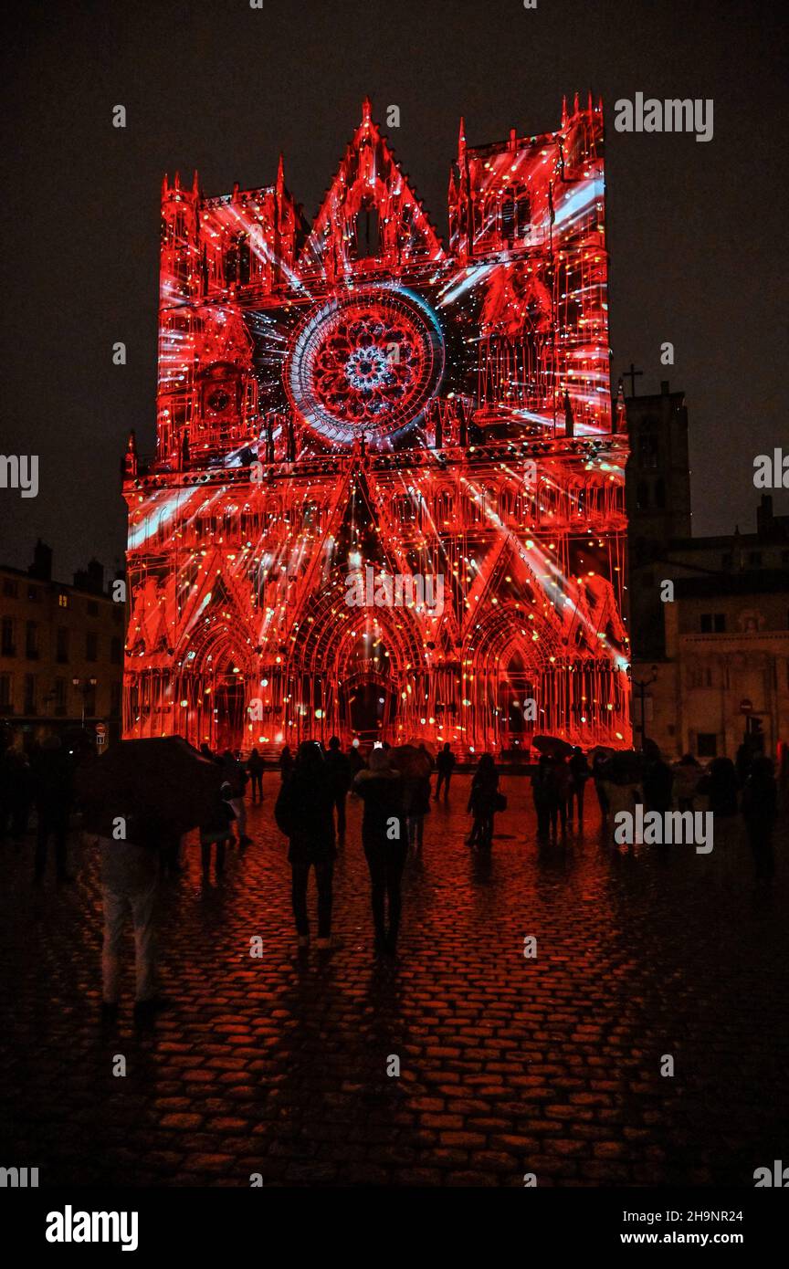 Cathedrale St Jean hosts a light show during Fete des Lumieres (Lights ...