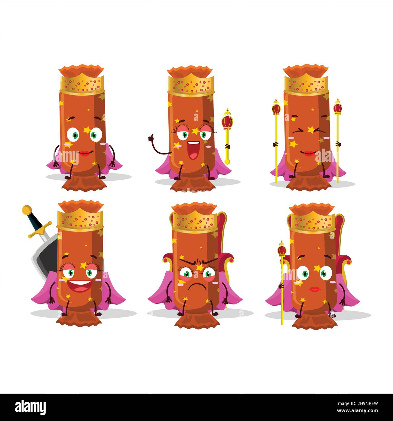 Queen and her magic clothes cartoon of orange long candy package ...
