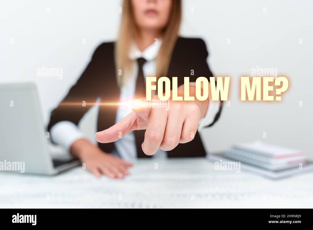 Conceptual display Follow Me Question. Business overview go or come ...