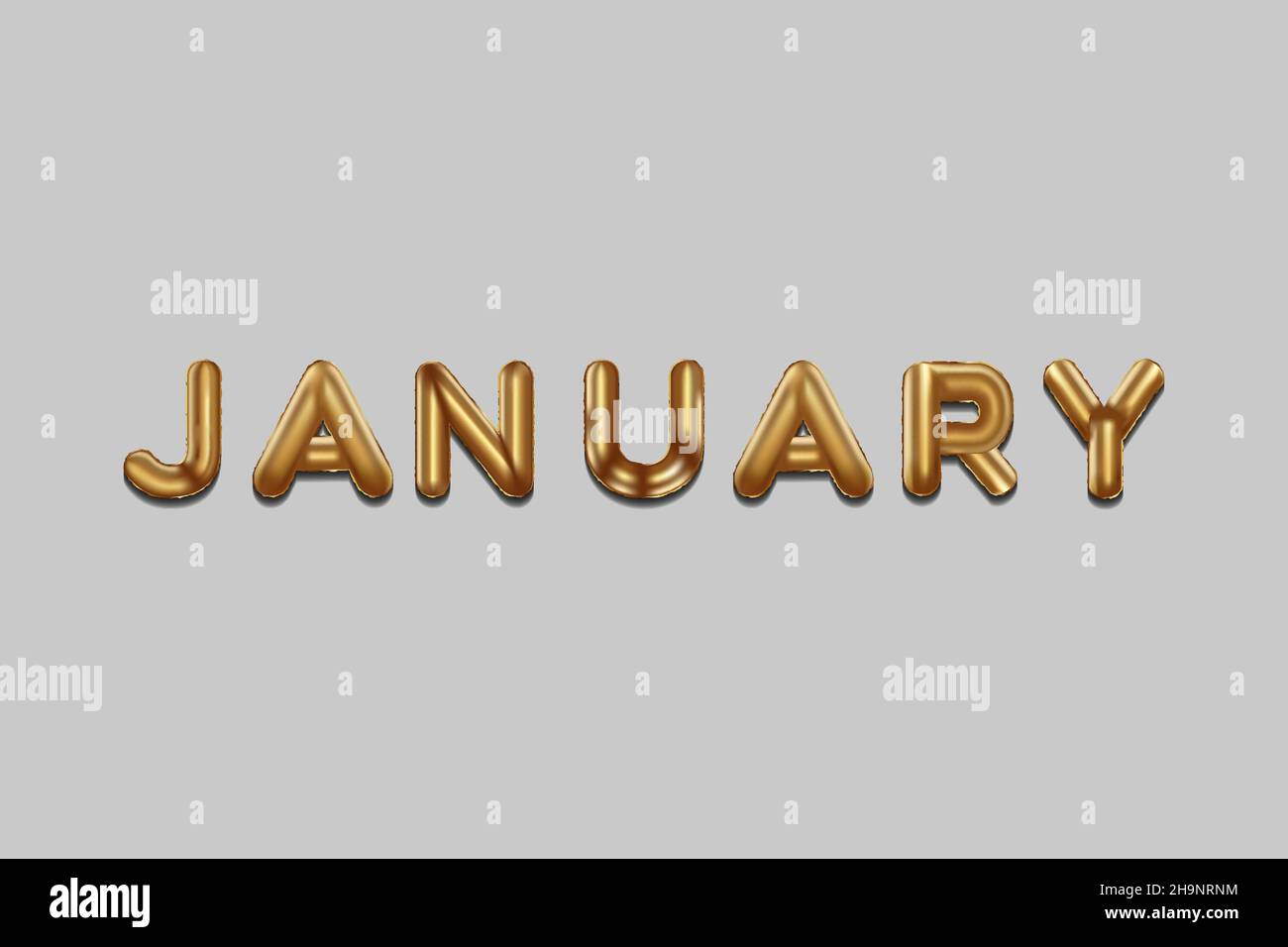 january written with golden foil balloons. january letter golden ...