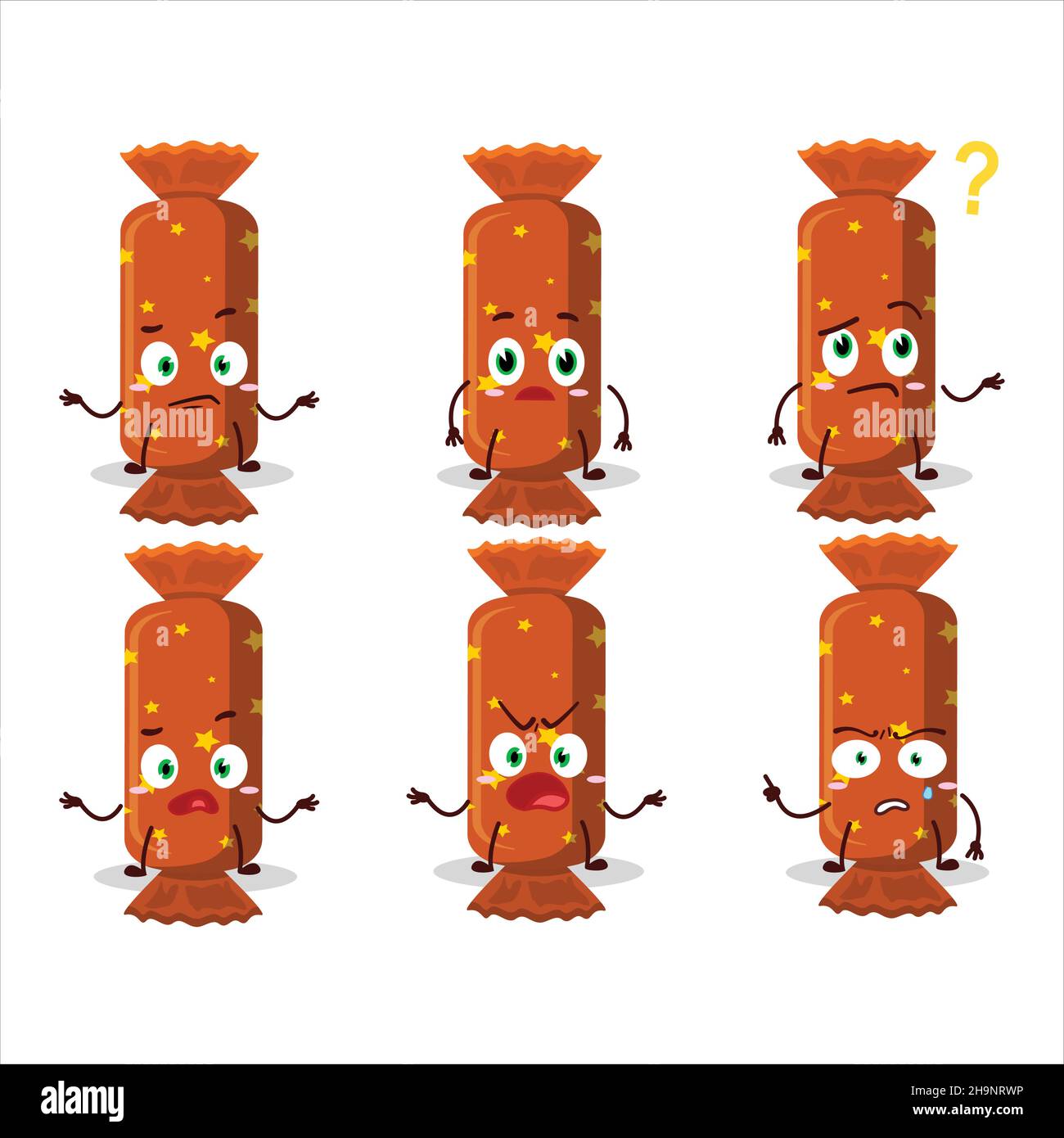 Cartoon character of orange long candy package with what expression ...