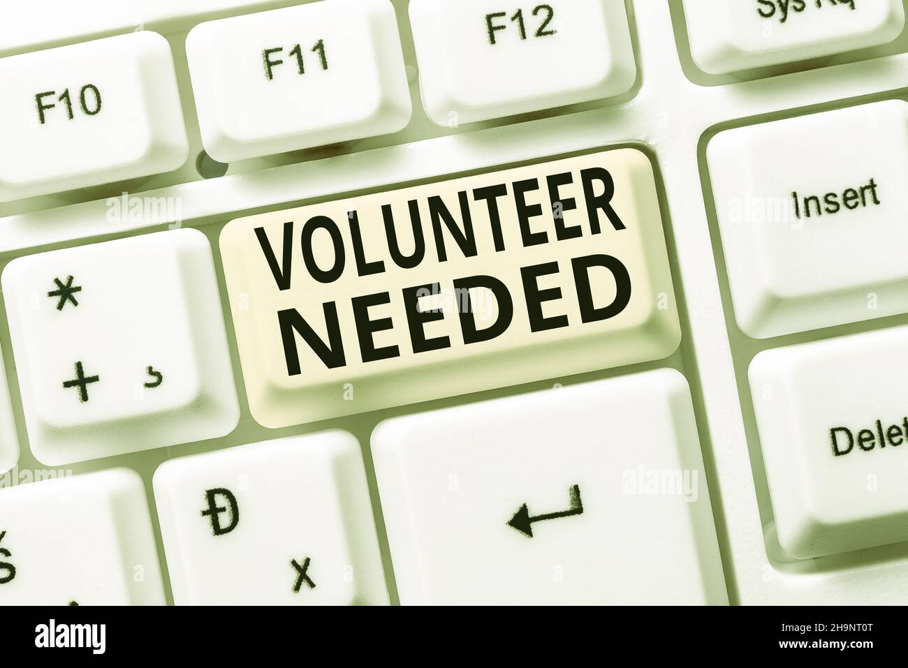 Sign displaying Volunteer Needed. Conceptual photo asking person to ...