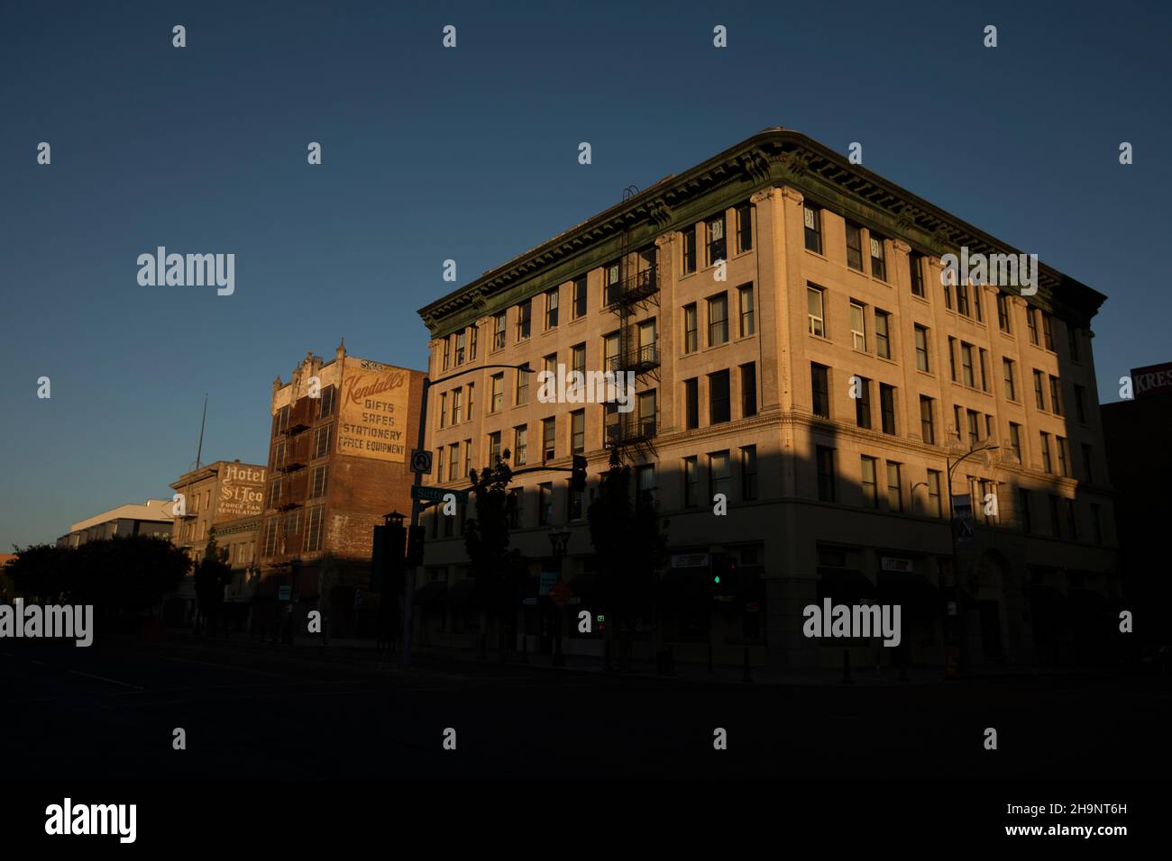 Sunset view of downtown Stockton, California, USA Stock Photo - Alamy