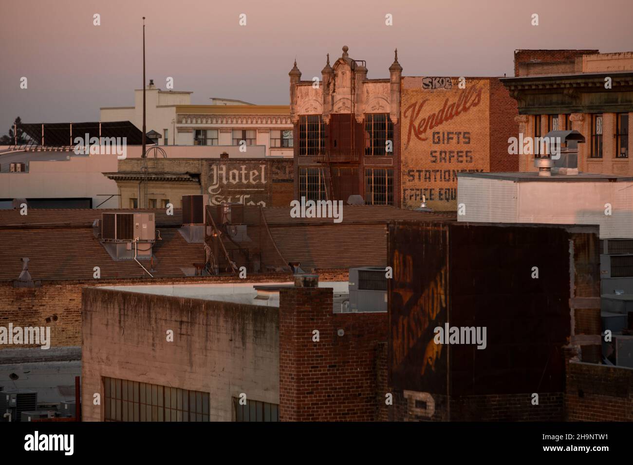 Sunset view of downtown Stockton, California, USA Stock Photo - Alamy