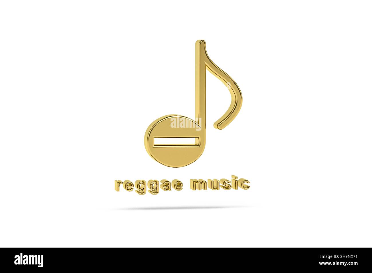 Golden 3d reggae music icon isolated on white background - 3d render ...