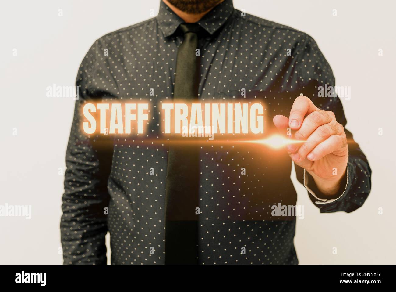 Conceptual caption Staff Training. Business concept learn specific ...