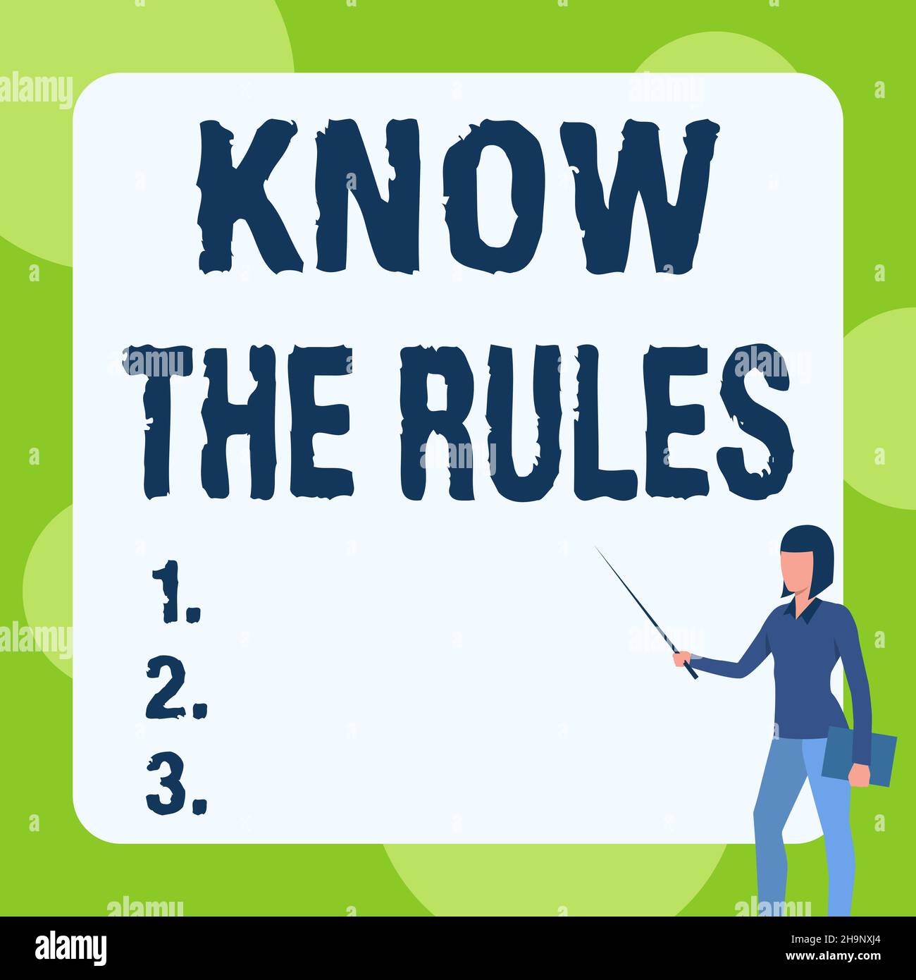 Conceptual caption Know The Rules. Word Written on set explicit or ...