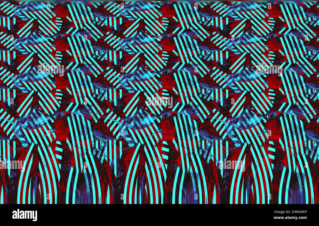 Textile rainbow glitch artistic collage texture background. Irregular ...