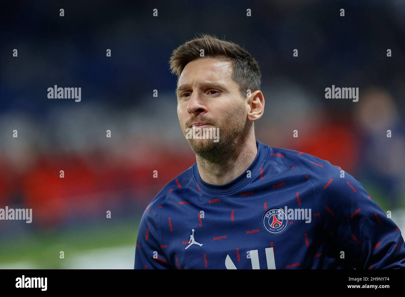 Lionel MESSI of PSG at warm-up before the Championâ€™s League soccer ...