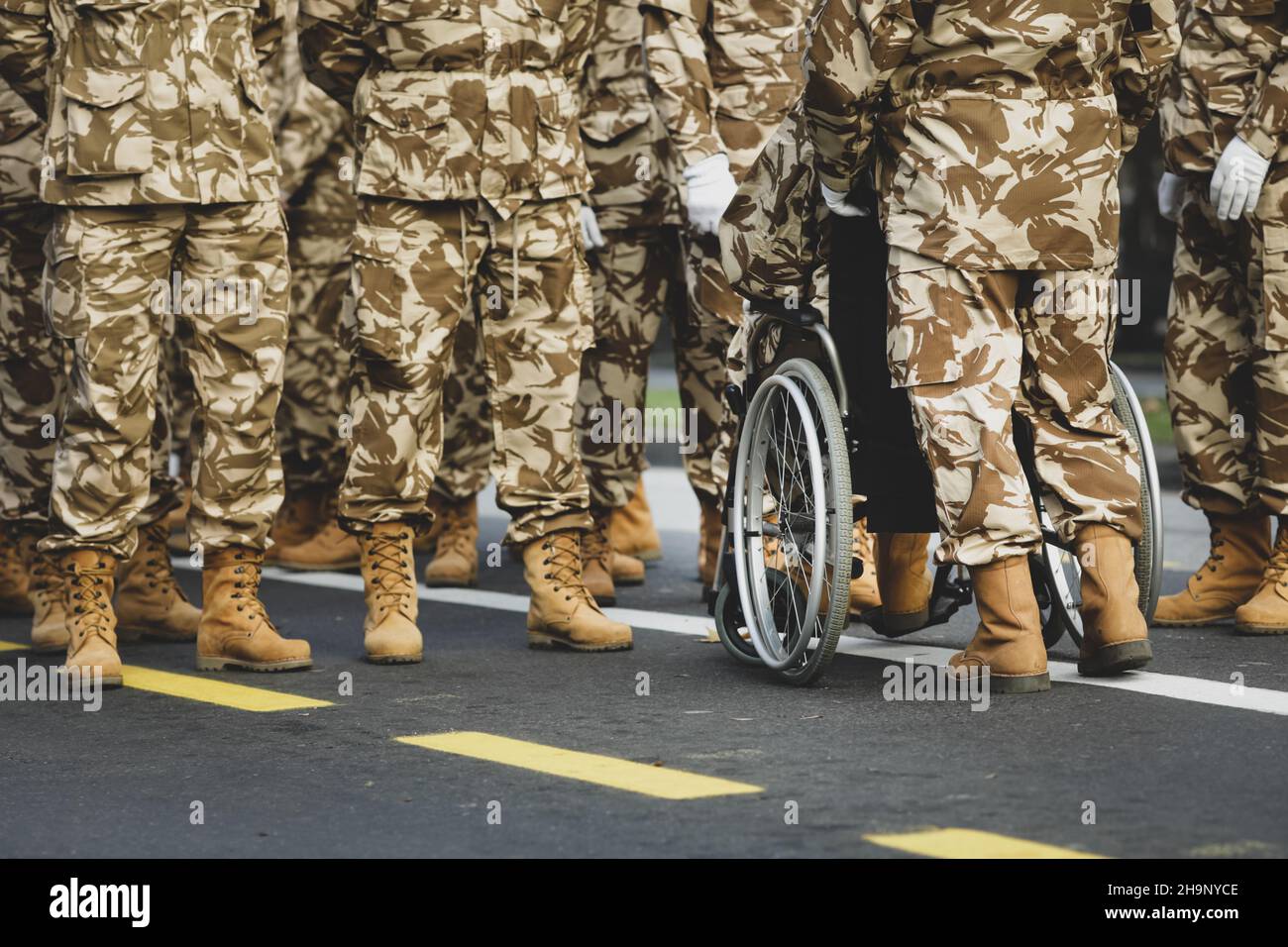 Shallow depth of field (selective focus) image with Romanian army ...