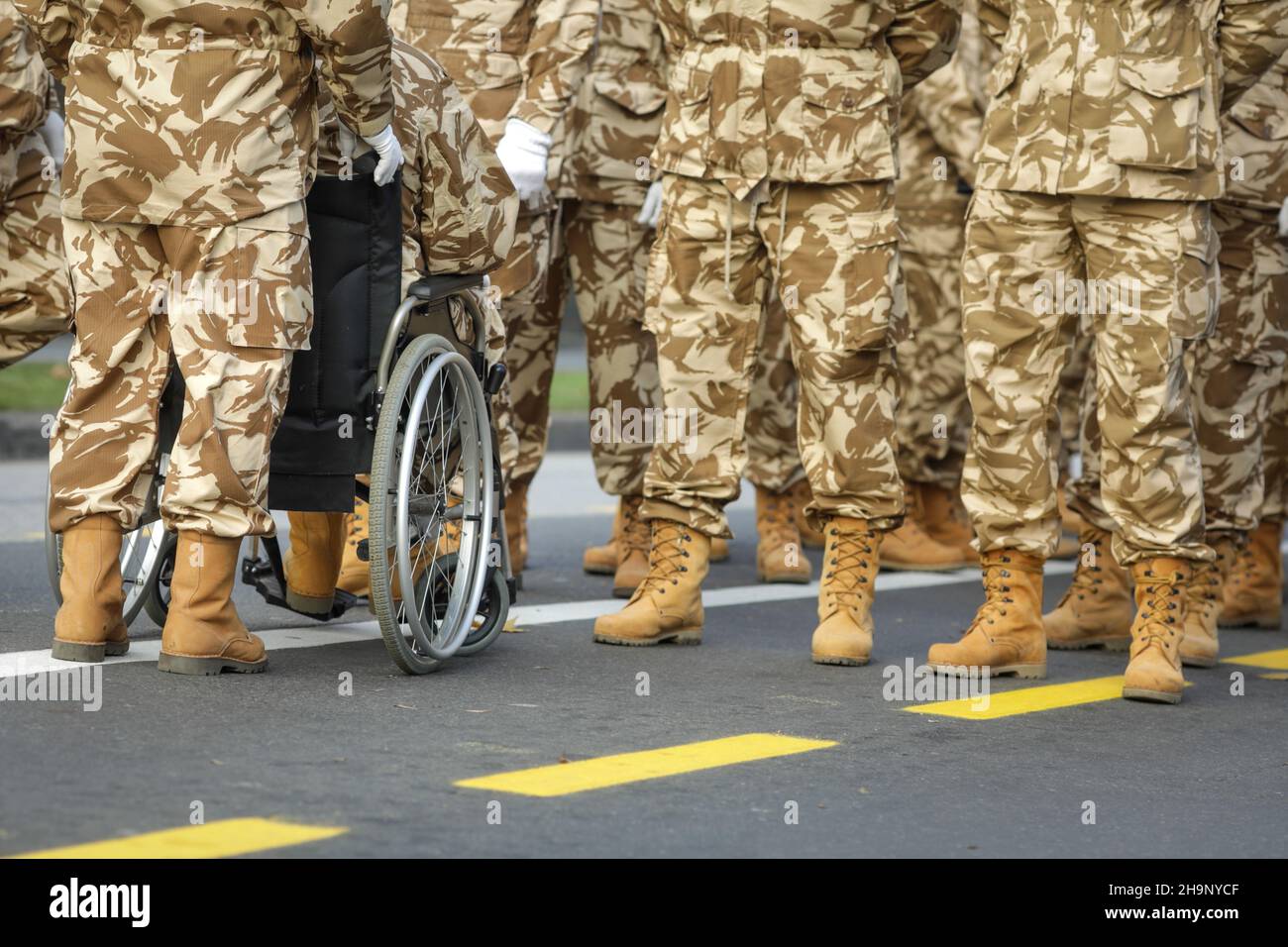 Shallow depth of field (selective focus) image with Romanian army ...