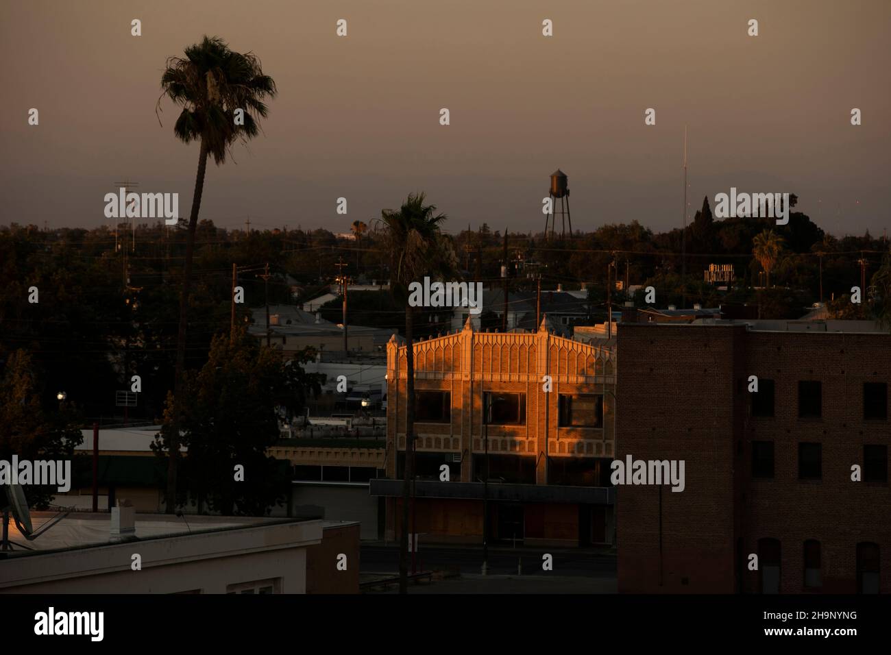 Sunset view of downtown Stockton, California, USA Stock Photo - Alamy