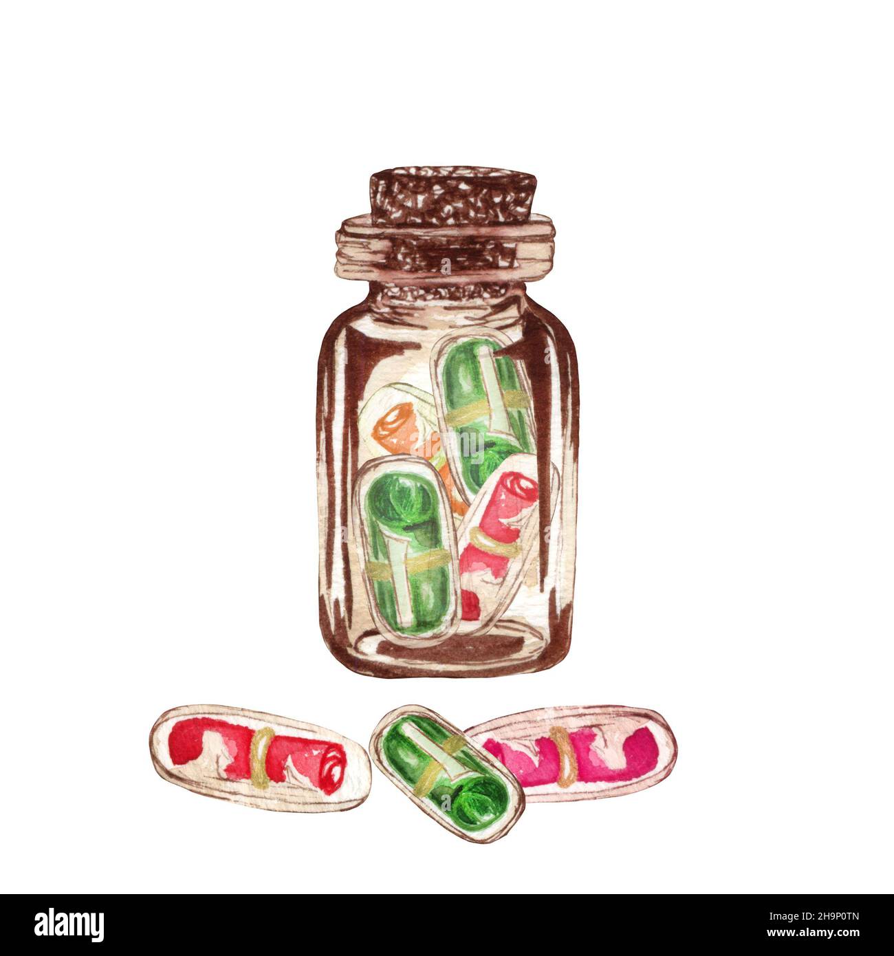 Watercolor Valentines decorative glass bottle with love notes in it ...