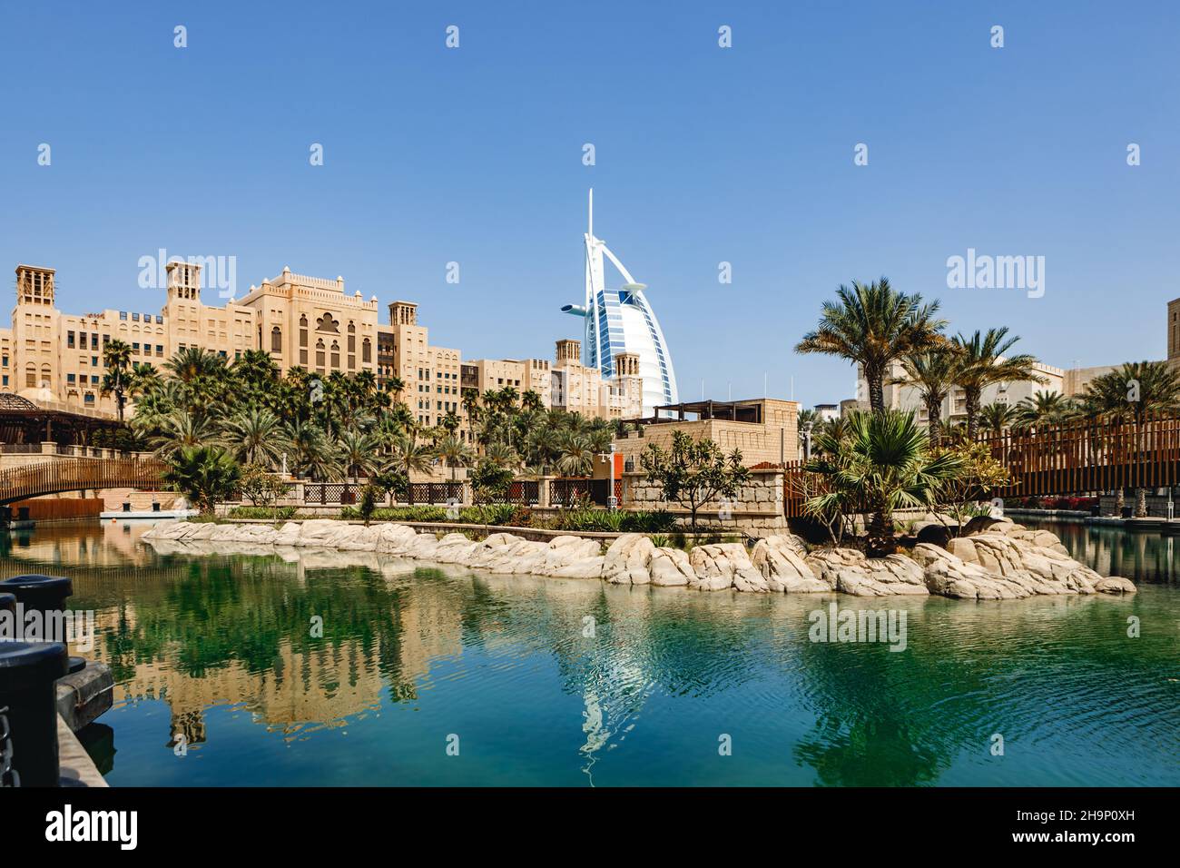 DUBAI, UAE - MARCH 15,2021: Burj al Arab seen from Madinat Jumeirah ...