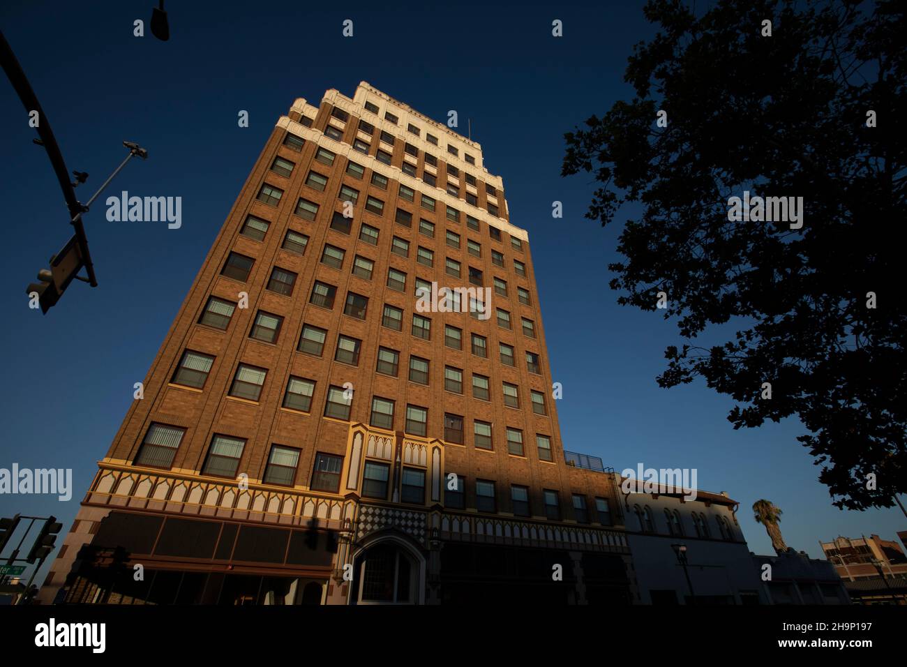 Sunset view of downtown Stockton, California, USA Stock Photo - Alamy