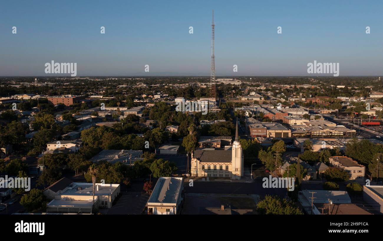 Sunset view of downtown Stockton, California, USA Stock Photo - Alamy