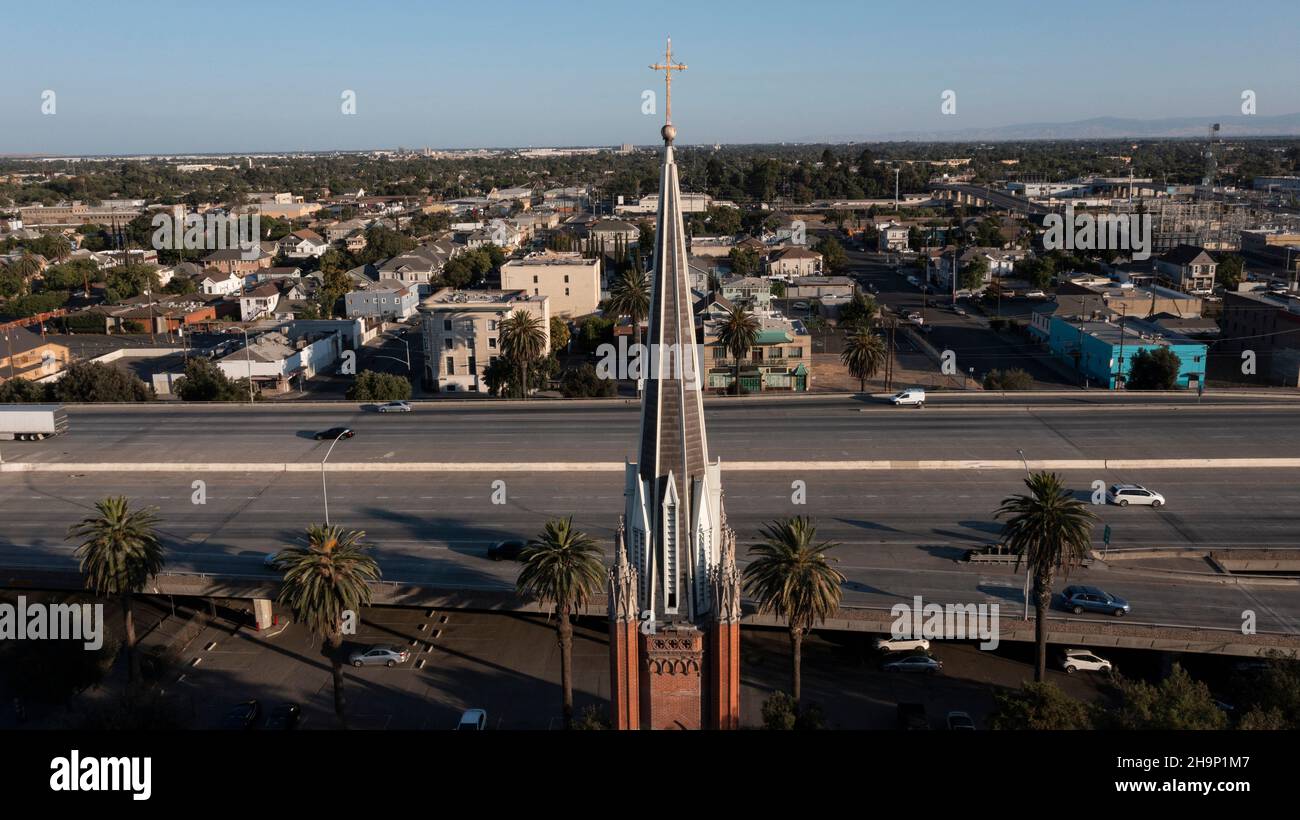 Sunset view of downtown Stockton, California, USA Stock Photo - Alamy