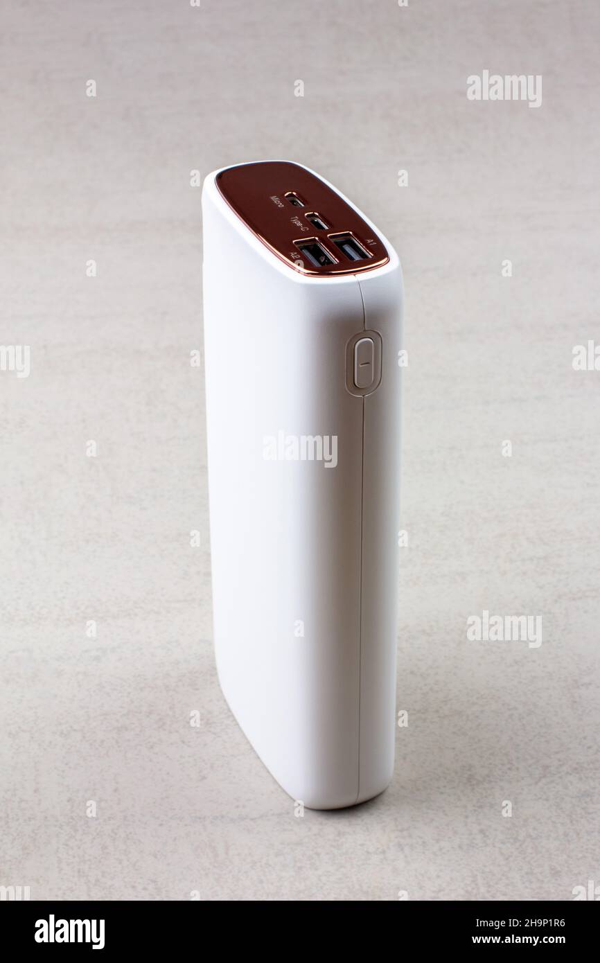 white power bank for charging smartphones and various digital devices ...