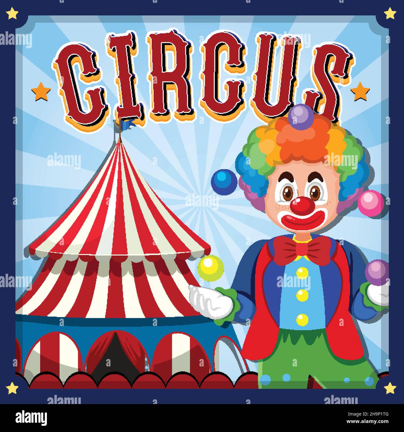 Circus banner design with clown cartoon illustration Stock Vector Image ...