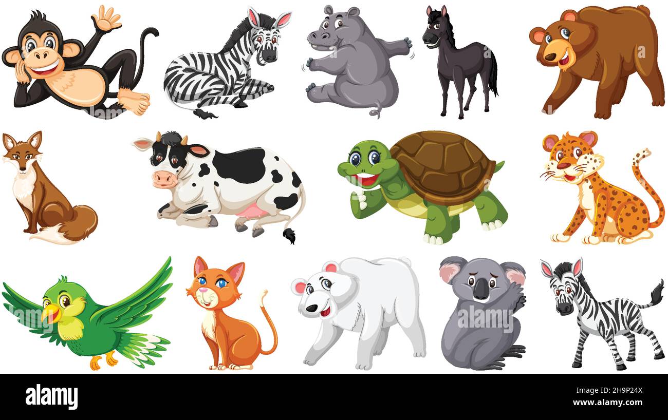 Set of isolated various animals illustration Stock Vector Image & Art ...