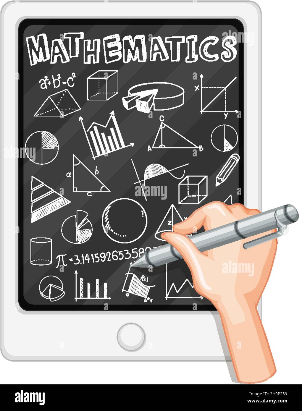 Hand writing math formula on blackboard illustration Stock Vector Image ...
