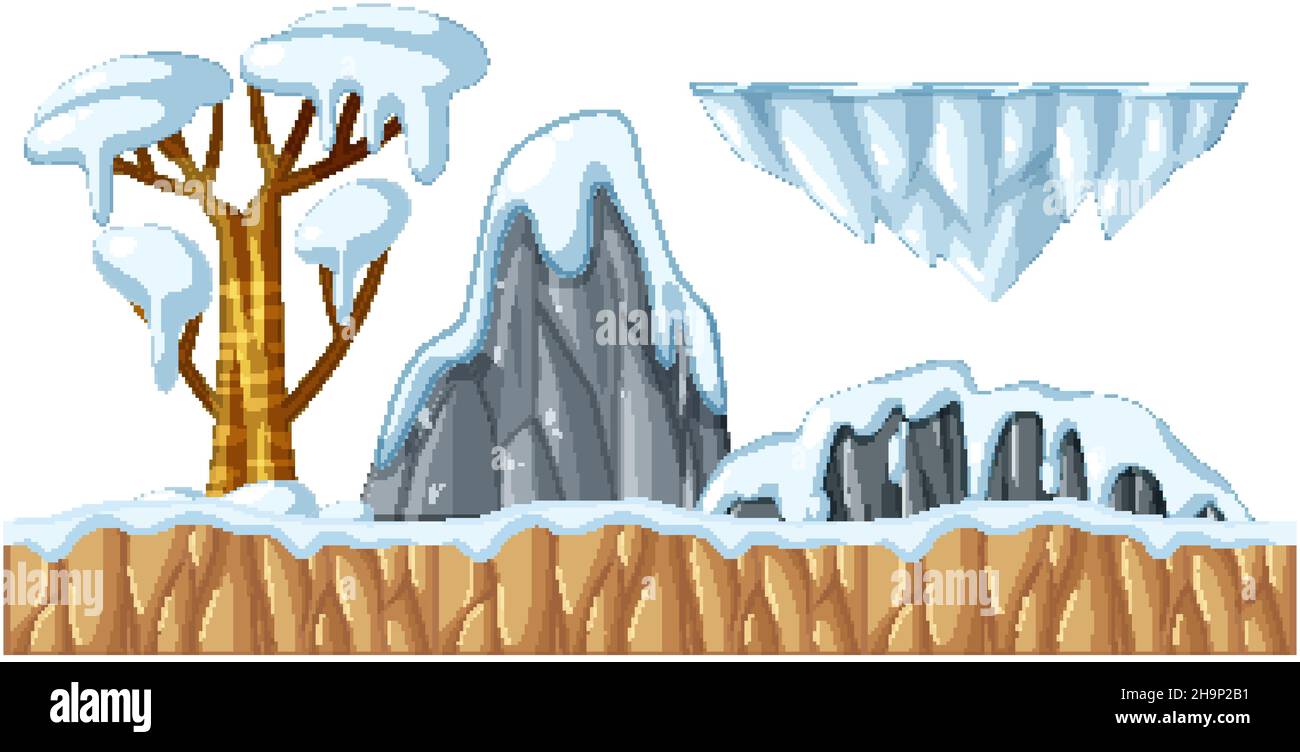 Snow covered tree object Cut Out Stock Images & Pictures - Alamy