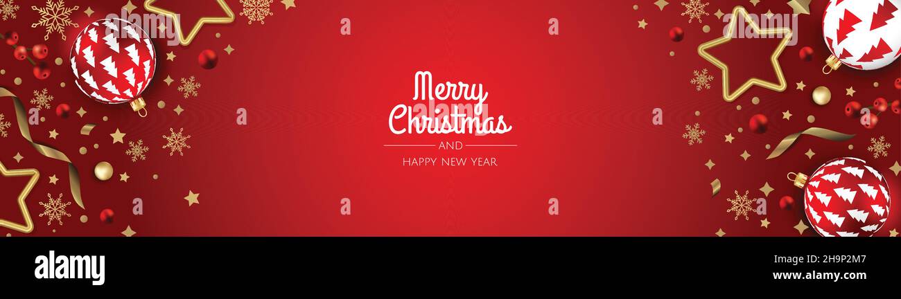 Merry Christmas sale banner template. Greeting card, banner, poster ...