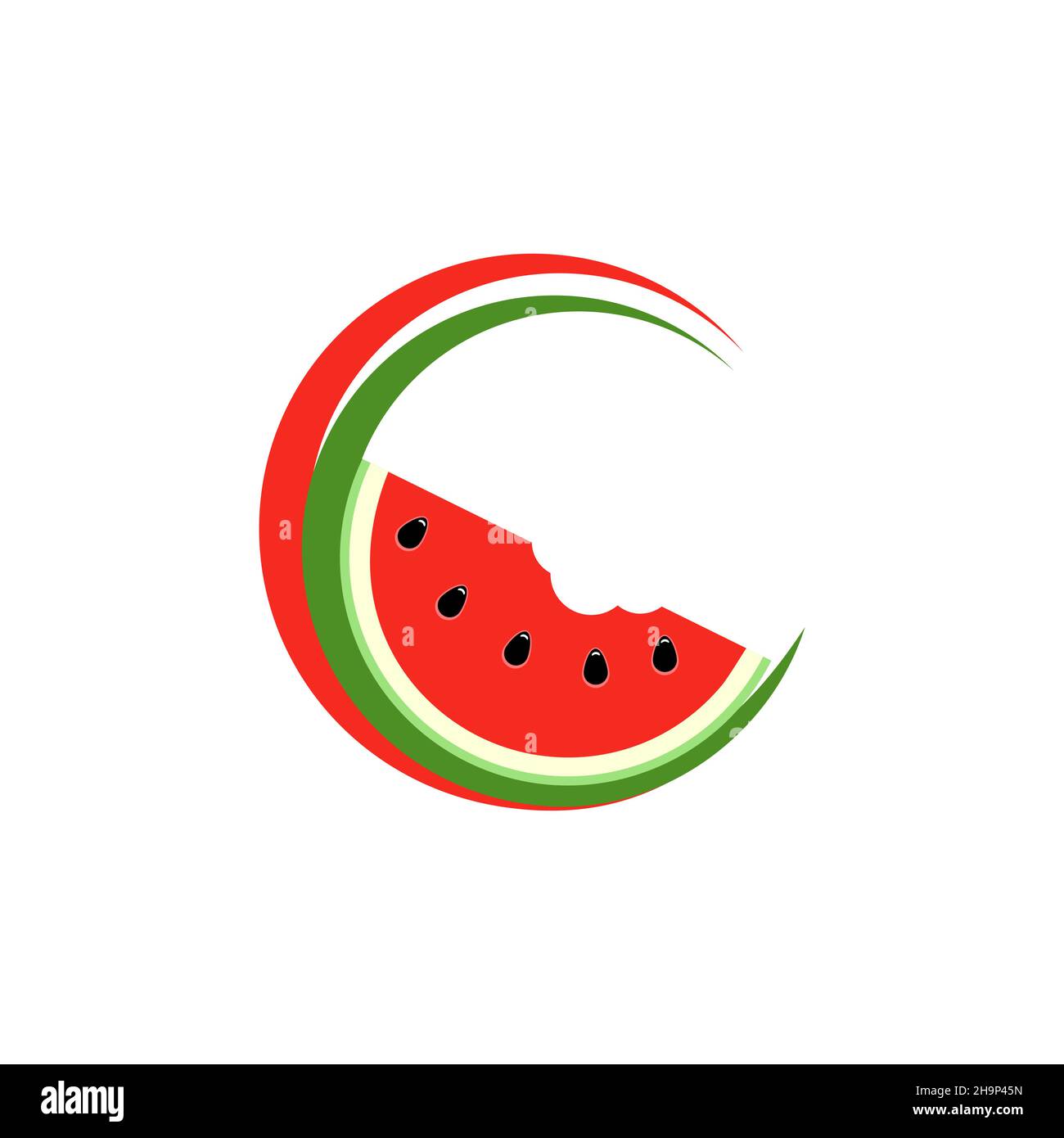 Red sign watermelon in circle. Modern and simple logo design. Vector ...
