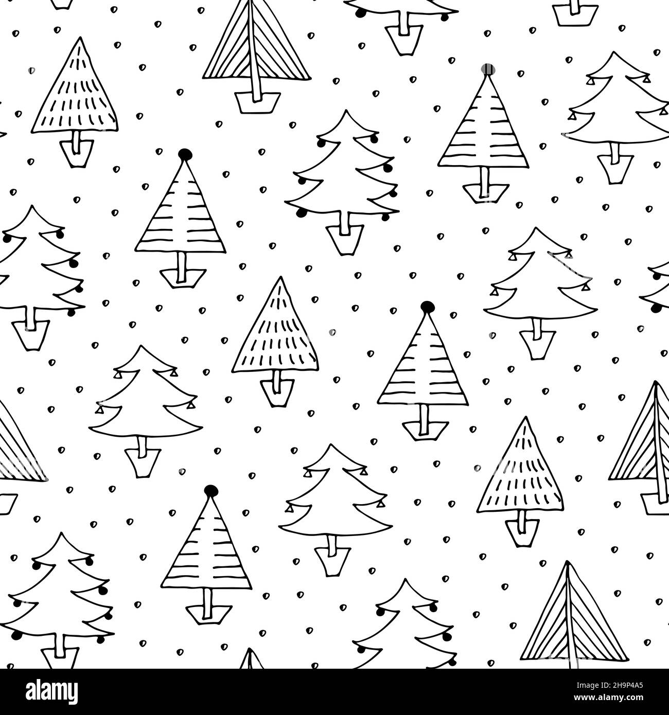 Stylized christmas trees Black and White Stock Photos & Images - Alamy