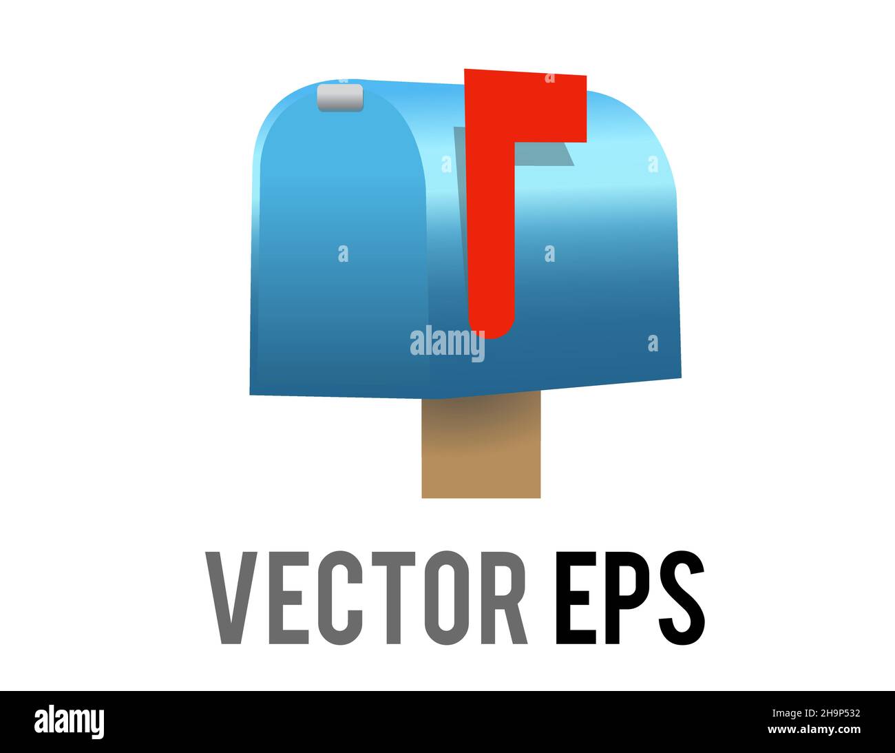 The isolated vector blue close mailbox, letterbox, postbox icon with ...