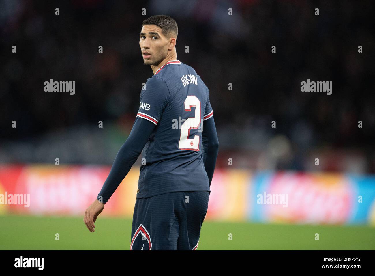 Paris, France, December 7, 2021, Achraf Hakimi of Paris Saint-Germain ...