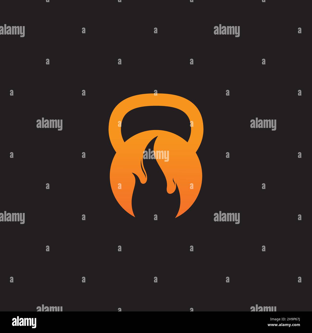 gym abstract with fire flame logo symbol icon vector graphic design ...