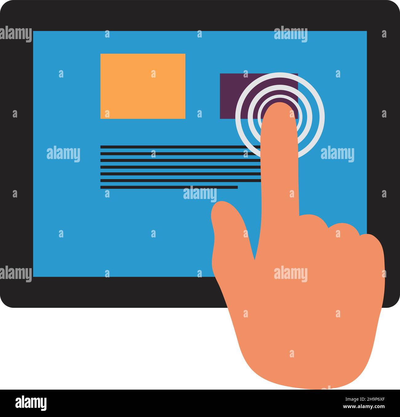 Tablet Icon. Flat Color Design. Vector Illustration Stock Vector Image ...