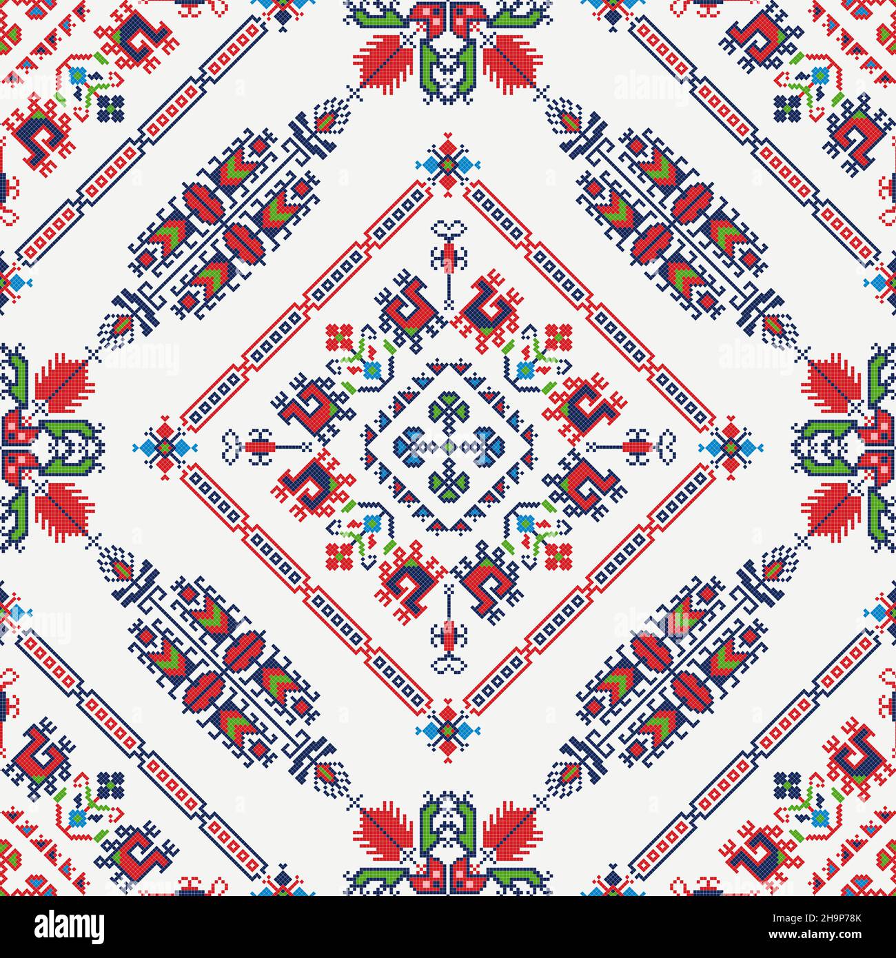 Traditional Bulgarian embroidery vector pattern Stock Vector Image ...