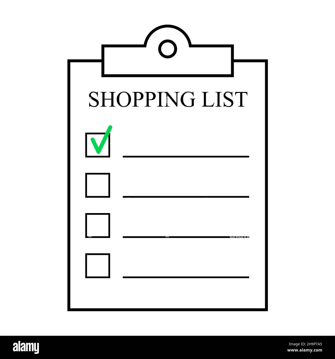 Line icon of shopping list, clipboard paper Stock Vector Image & Art ... Line icon of shopping list, clipboard paper Stock Vector Image & Art ...
