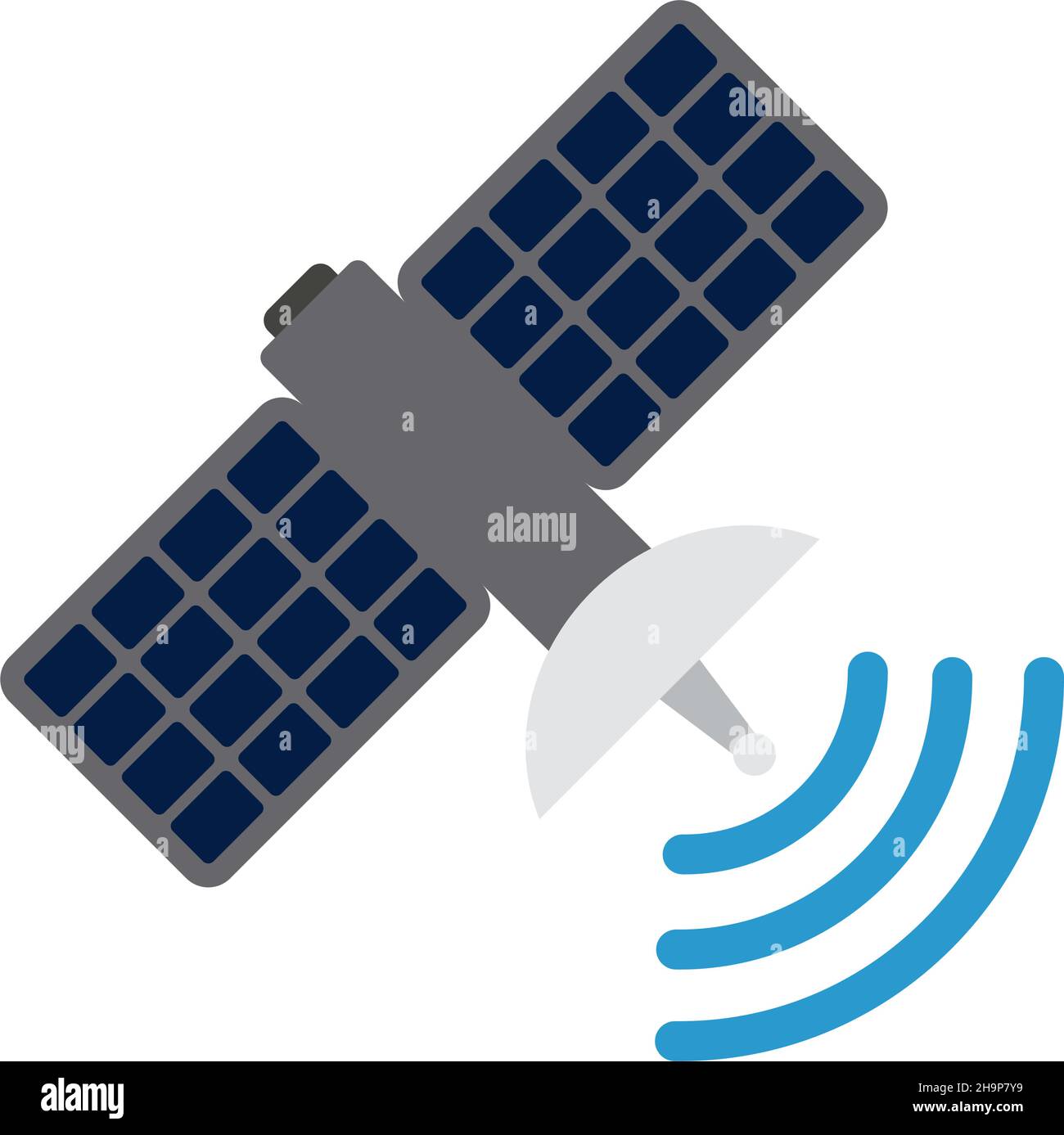 Satellite Icon. Flat Color Design. Vector Illustration Stock Vector ...