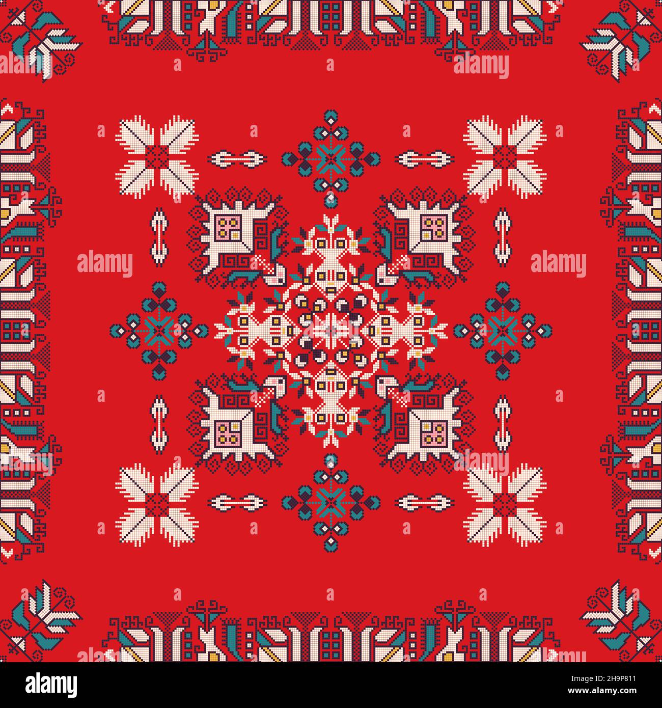 Traditional Bulgarian embroidery vector pattern Stock Vector Image ...