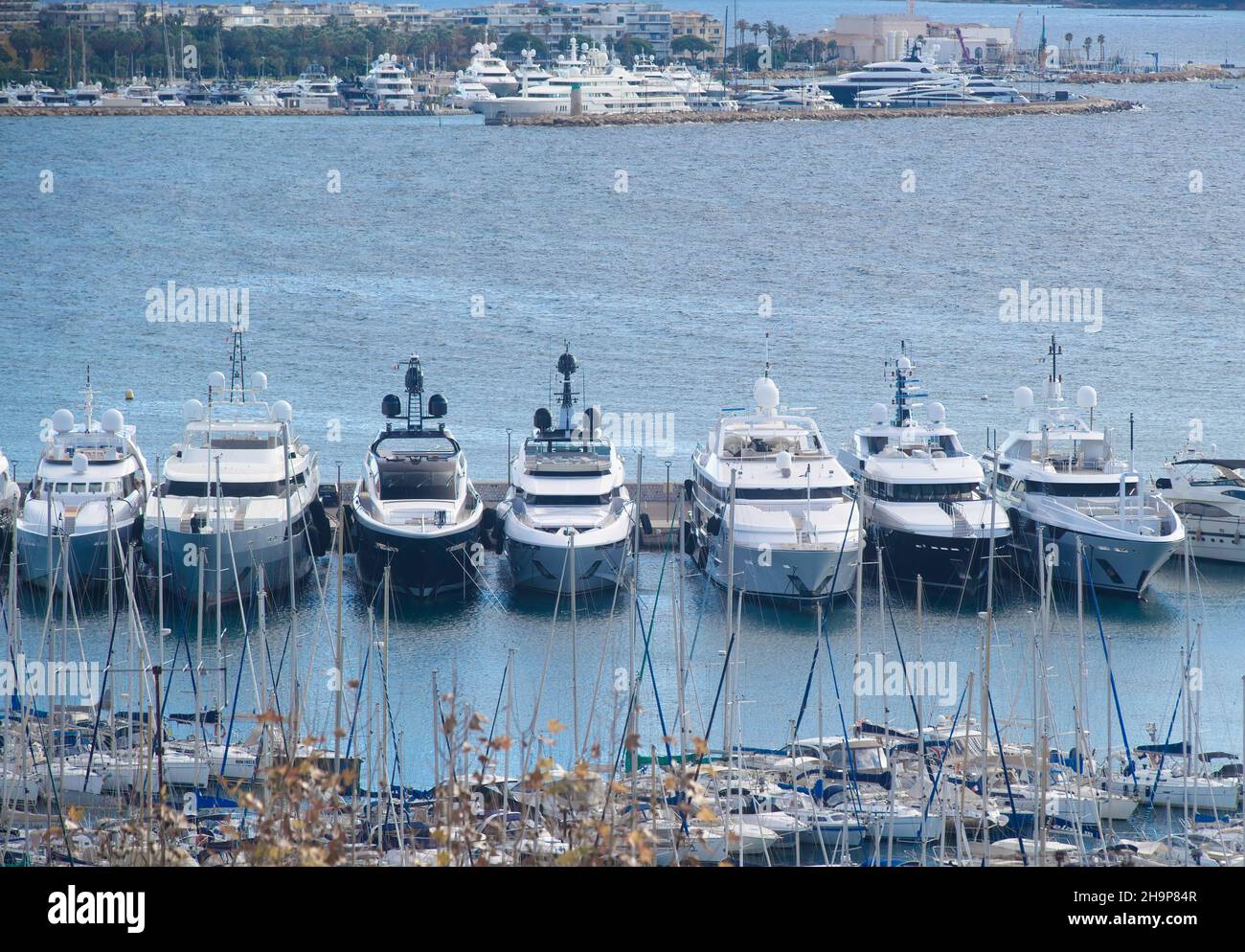 Mega yacht in the Cannes harbor Stock Photo - Alamy