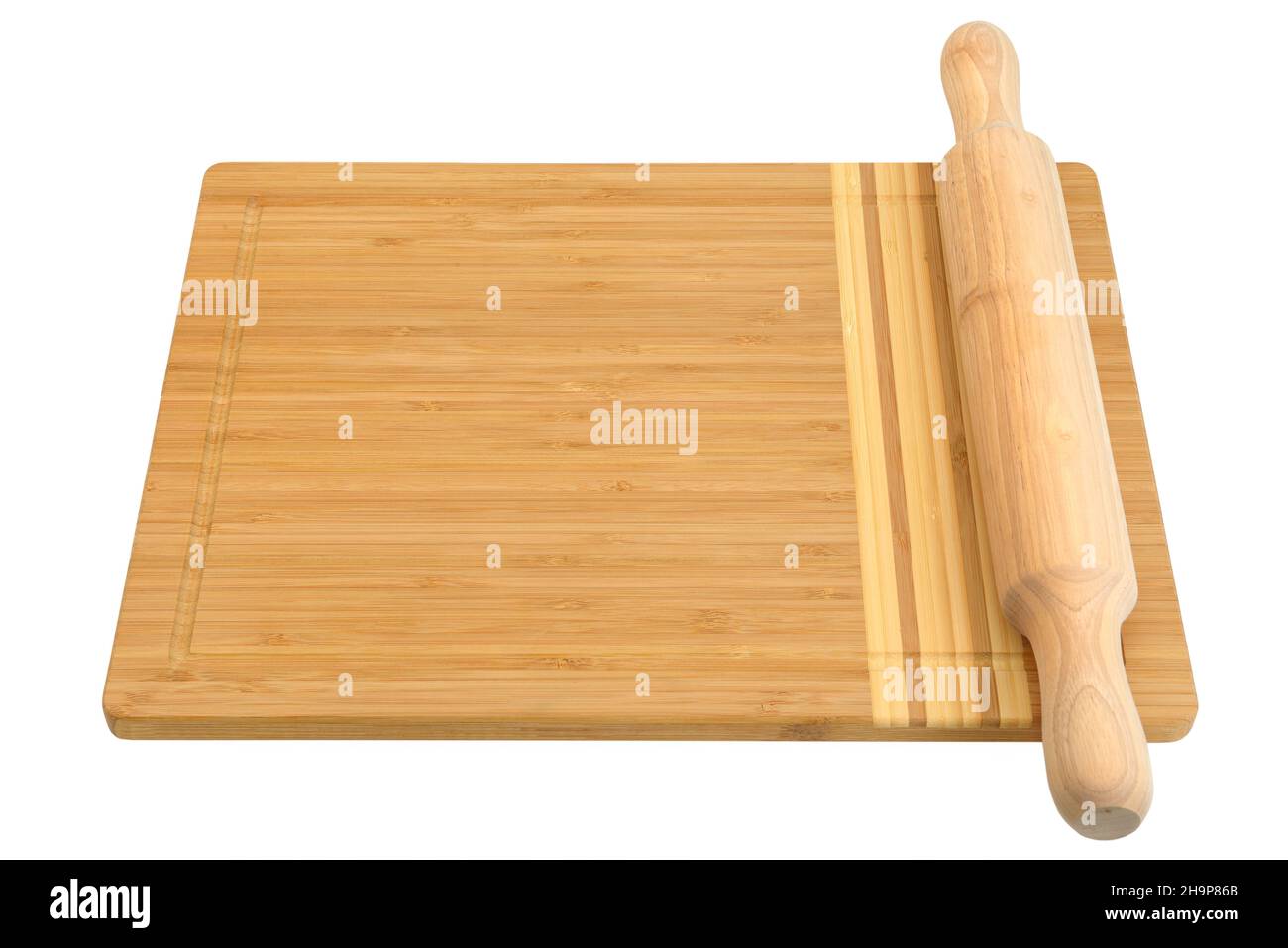 breadboard and rolling pin isolated on a white background Stock Photo ...