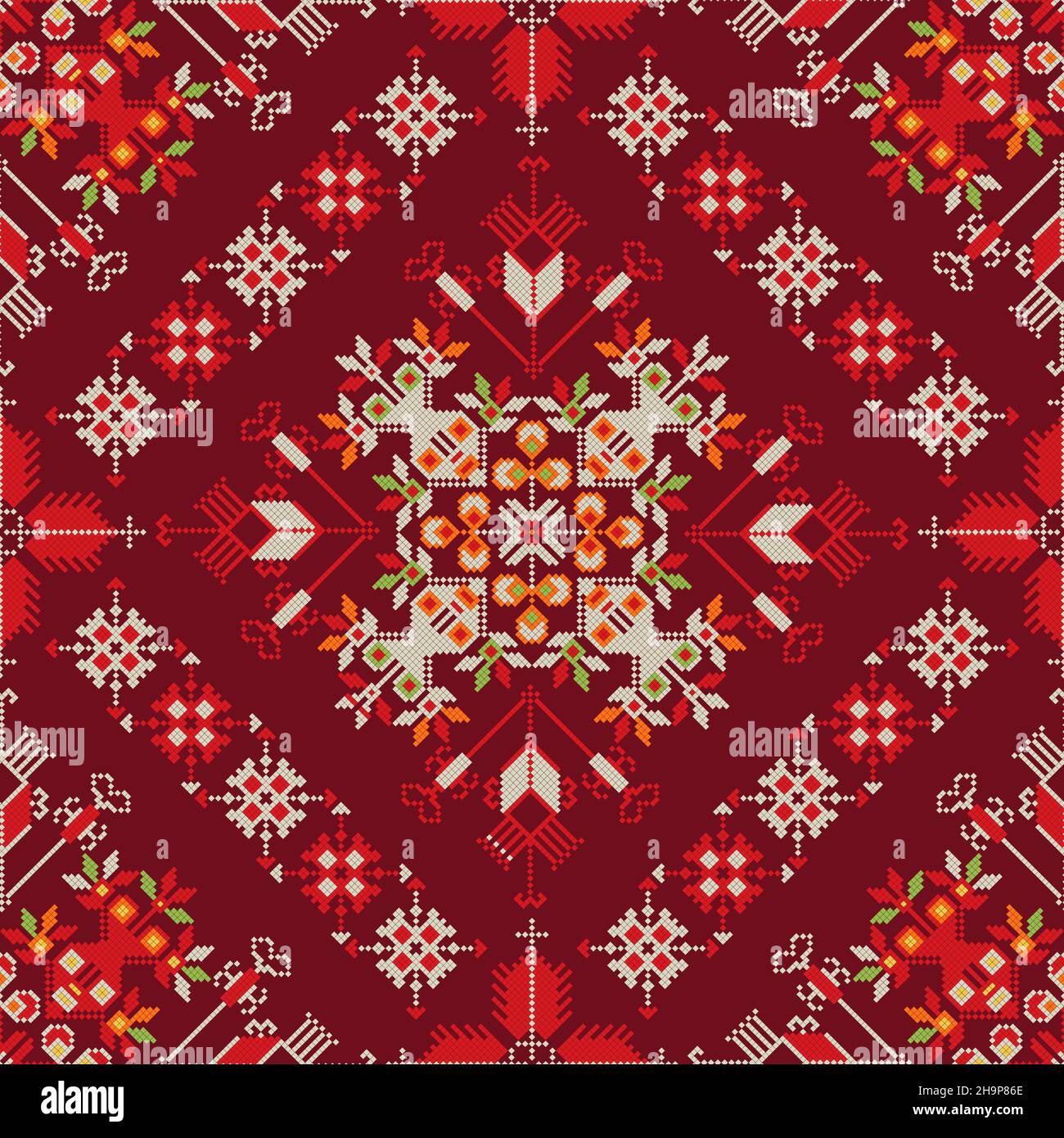 Traditional Bulgarian embroidery vector pattern Stock Vector Image ...