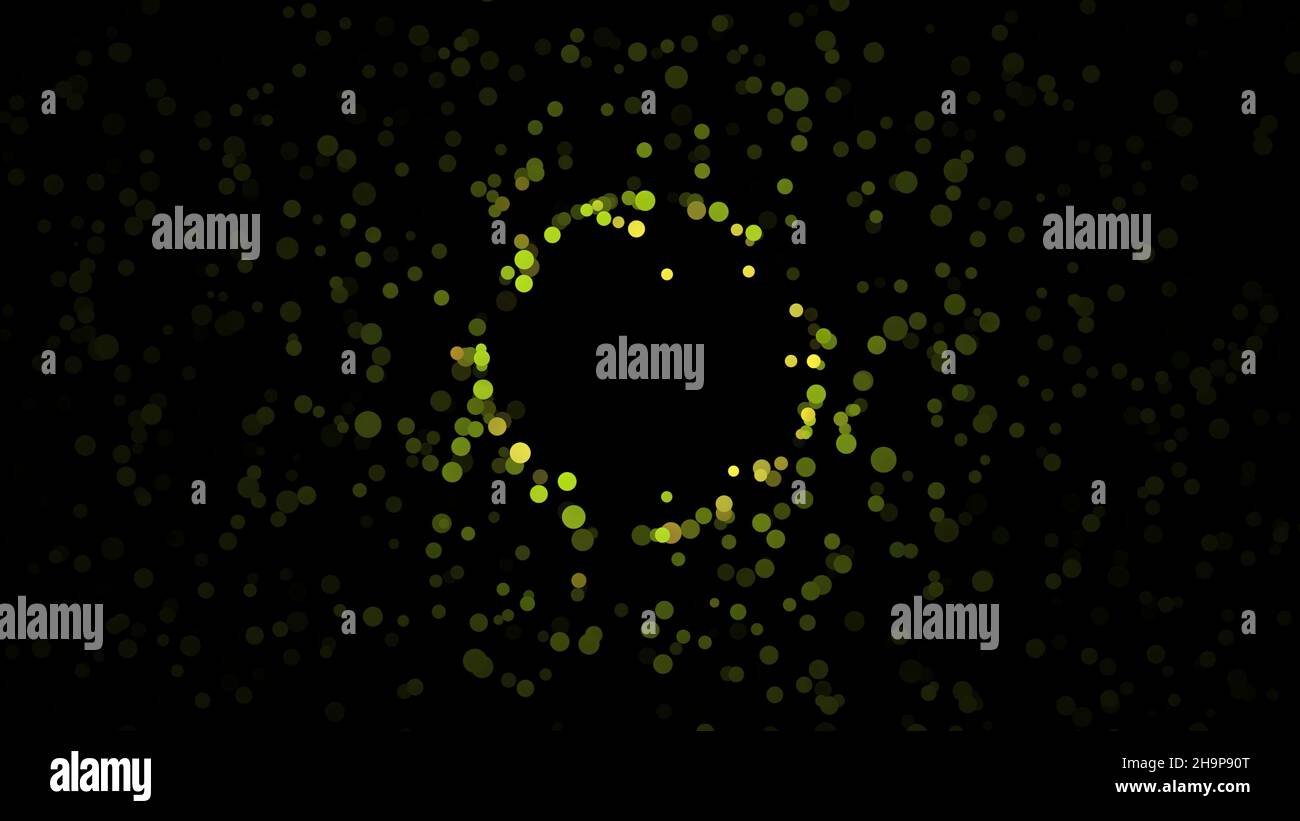 Animation with colored dots on a black background. Animation. Colorful ...