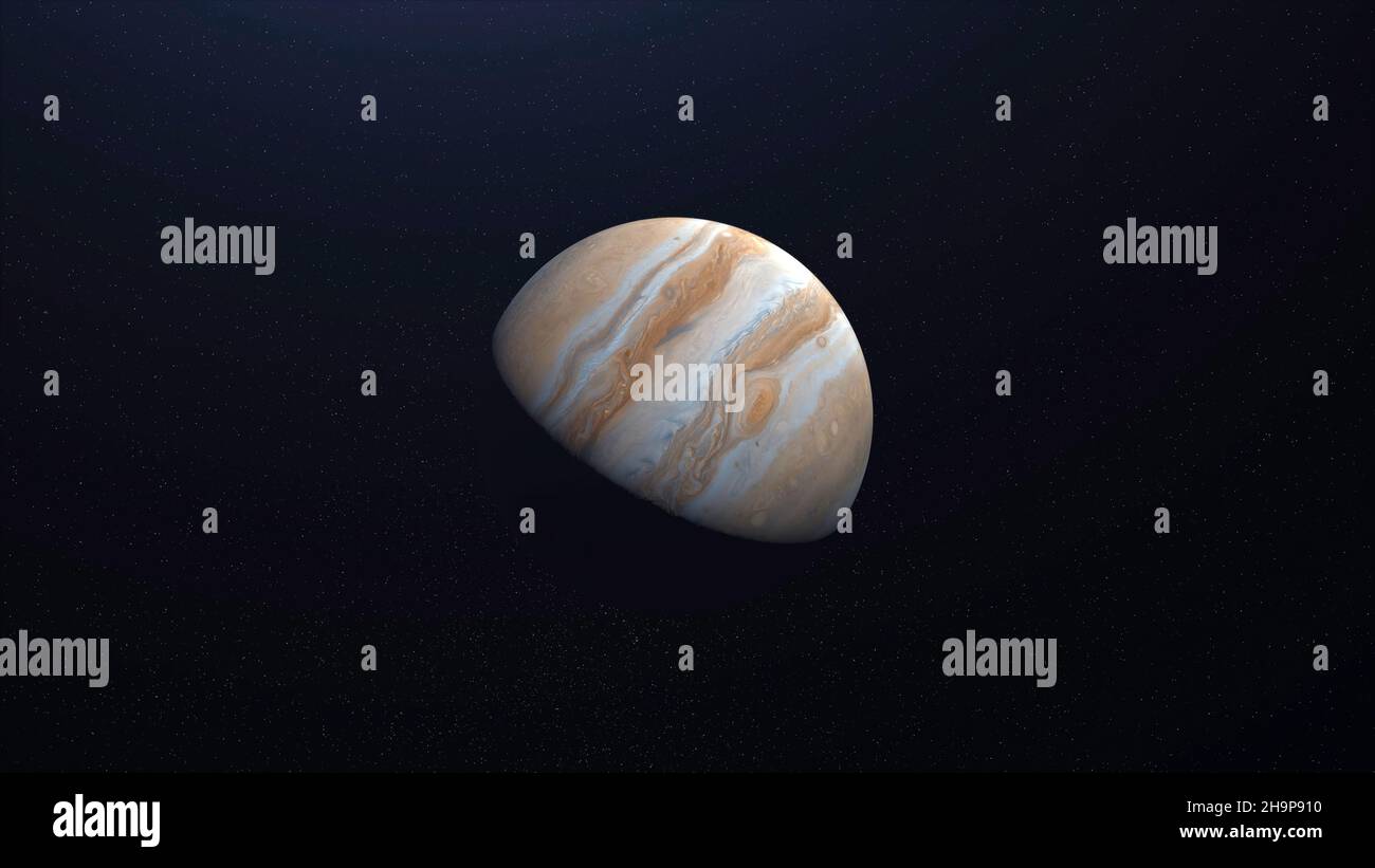 Abstract animation of beautiful planet Jupiter. Animation. Rotating ...
