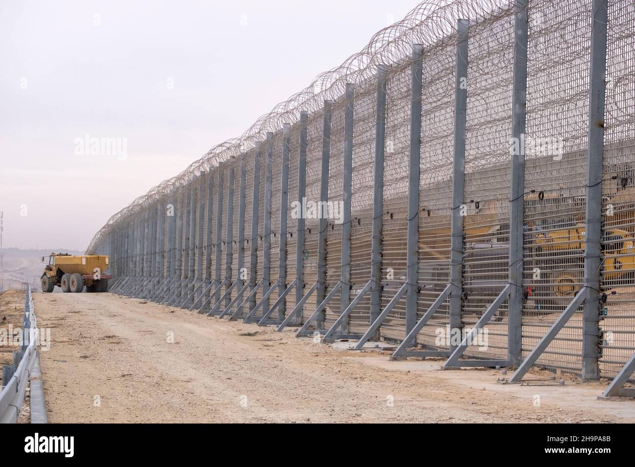 Gaza Border, Israel. 7th Dec, 2021. The new subterranean concrete ...