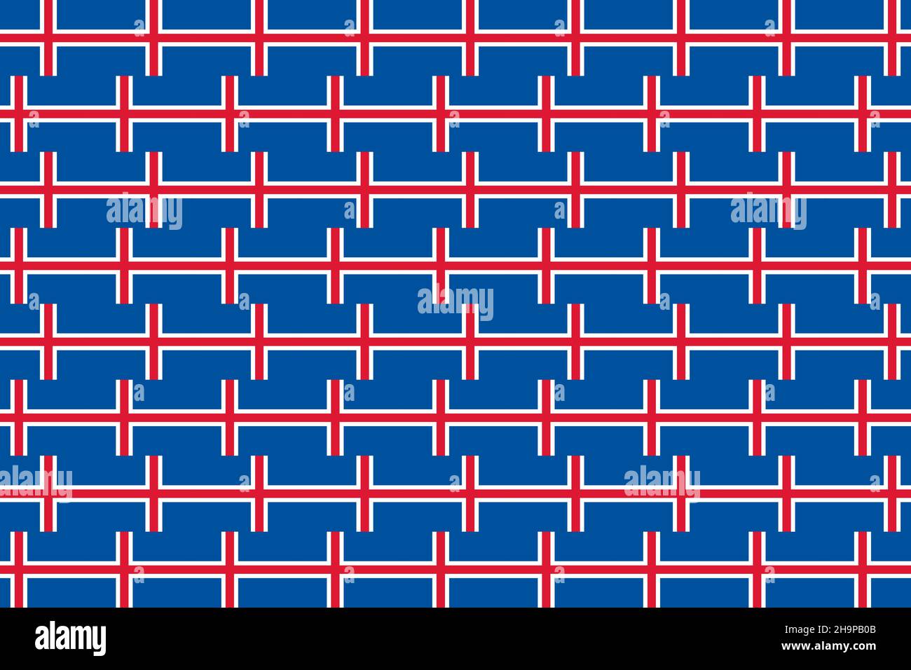 Geometric pattern in the colors of the national flag of Iceland. The ...