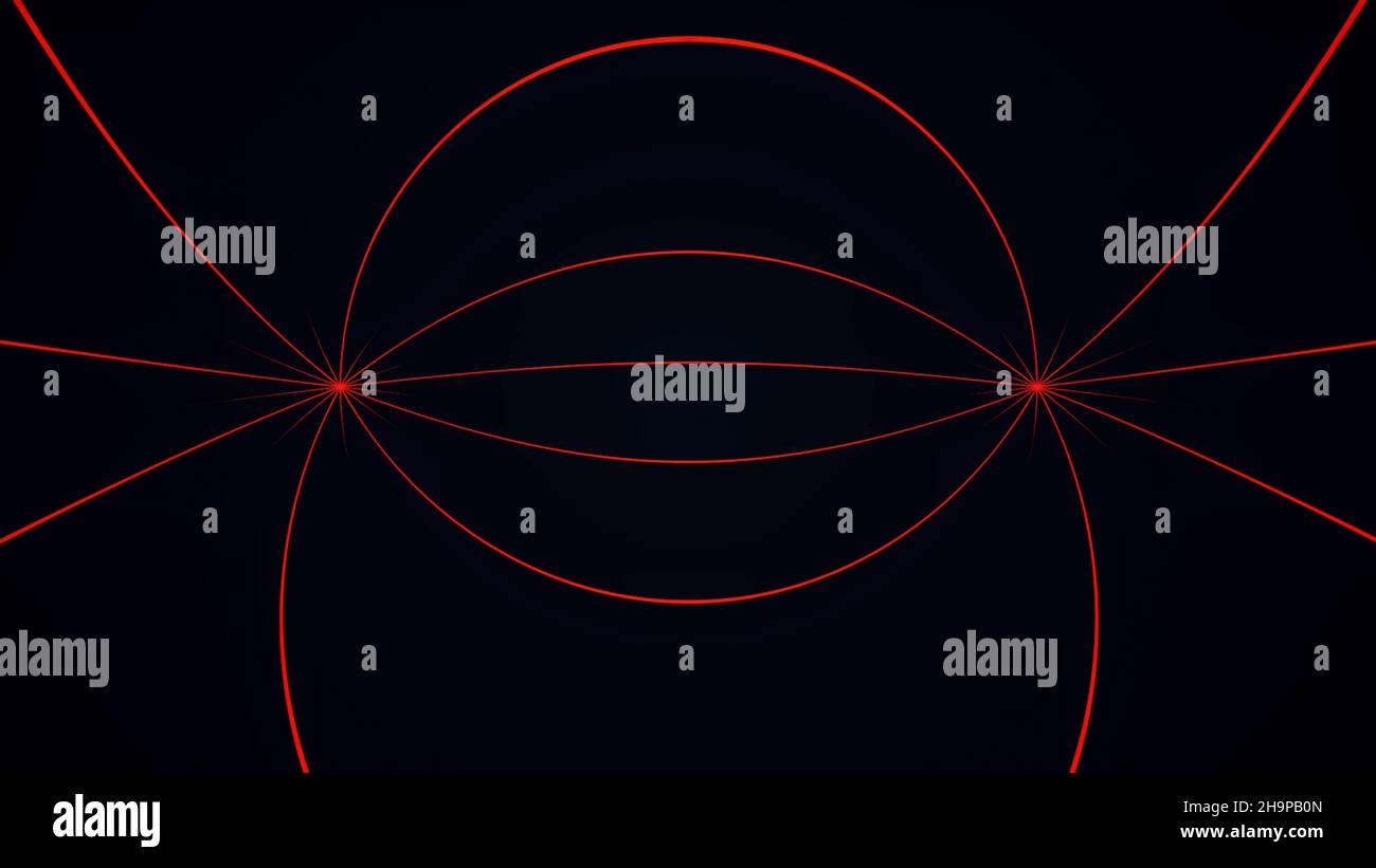 Light points with flying rays. Light particles with rays in the dark ...