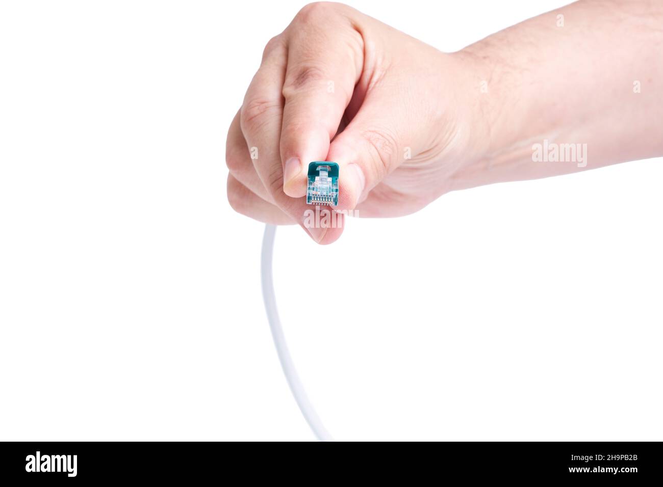 Ethernet Cable Lan Internet Wire Data Connection Networking And Communication Closeup View Of