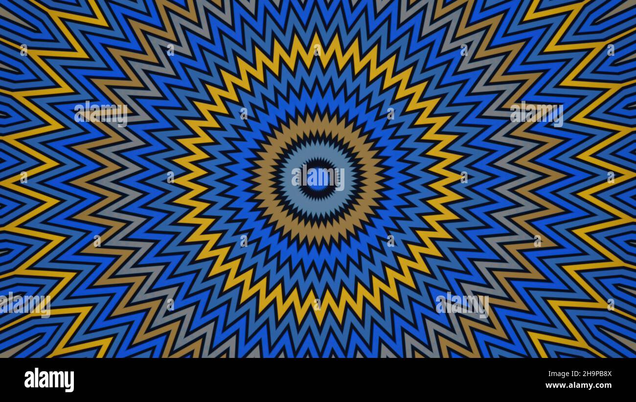 Colorful abstraction of hypnotic geometric patterns changing the color ...