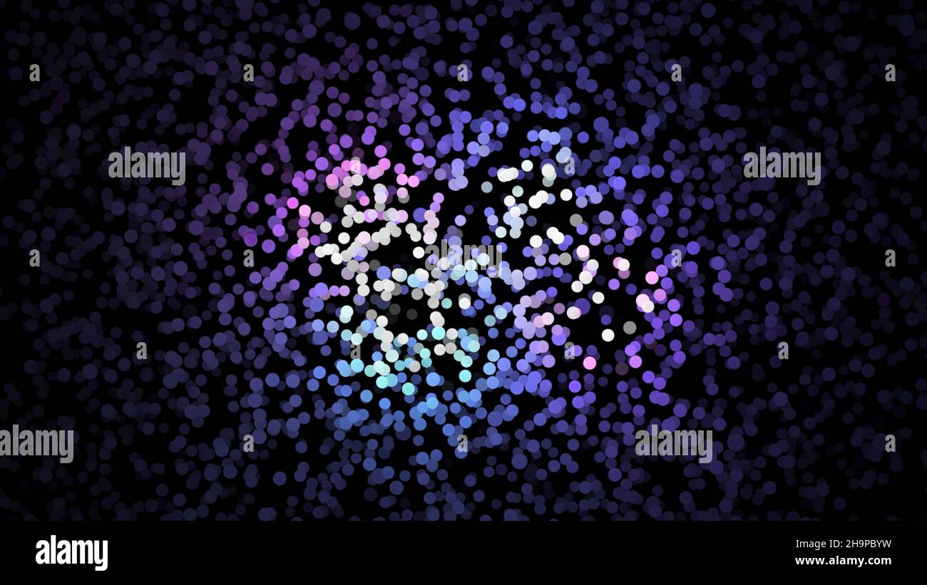 Animation with colored dots on a black background. Animation. Colorful ...