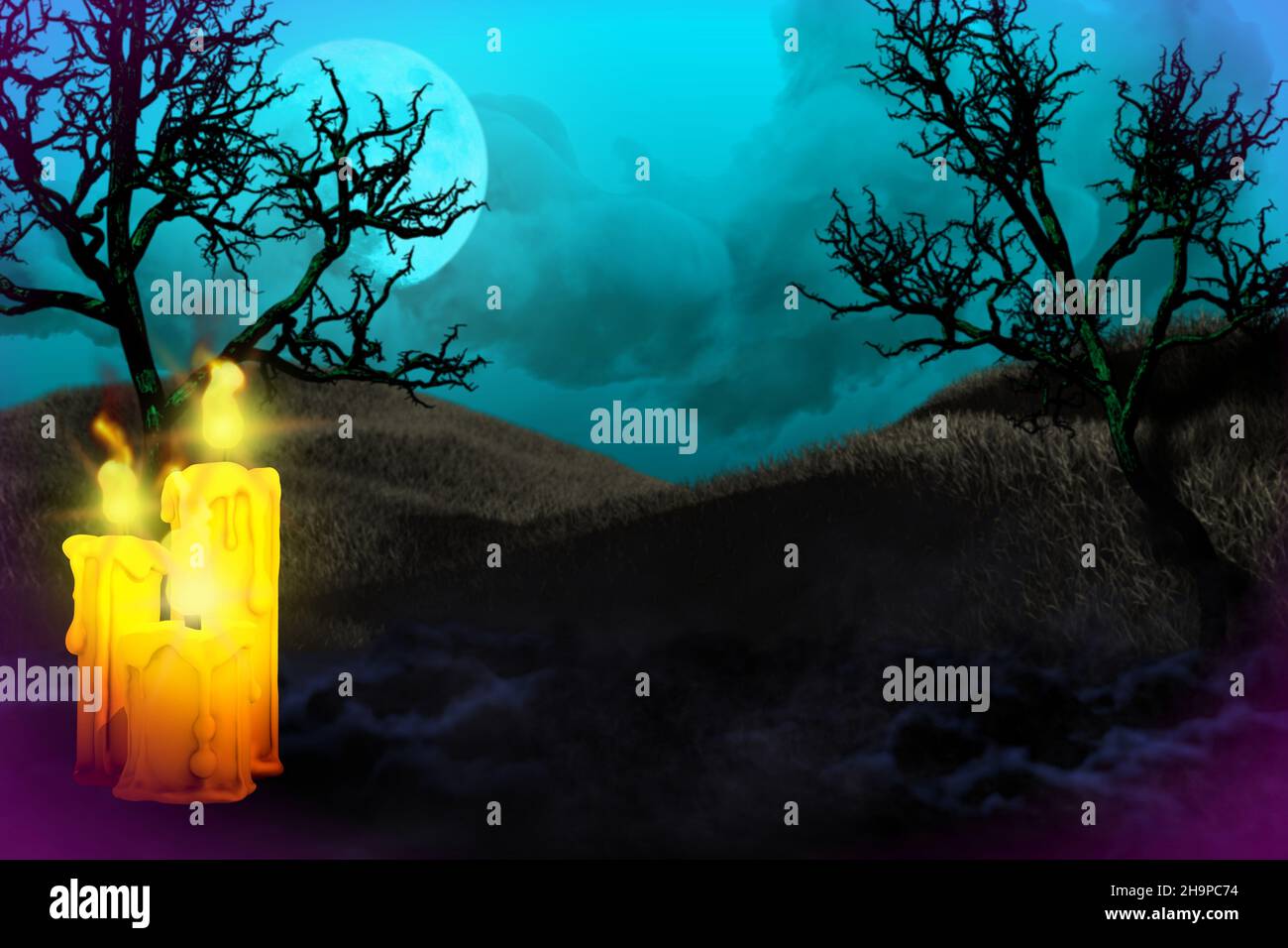 Halloween multi colored haunting night backdrop - background design ...